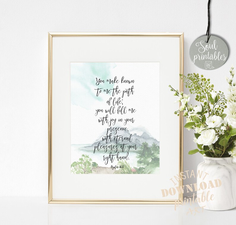 Bible Verse Wall Art Psalm 16:11 Scripture Wall Art You | Etsy