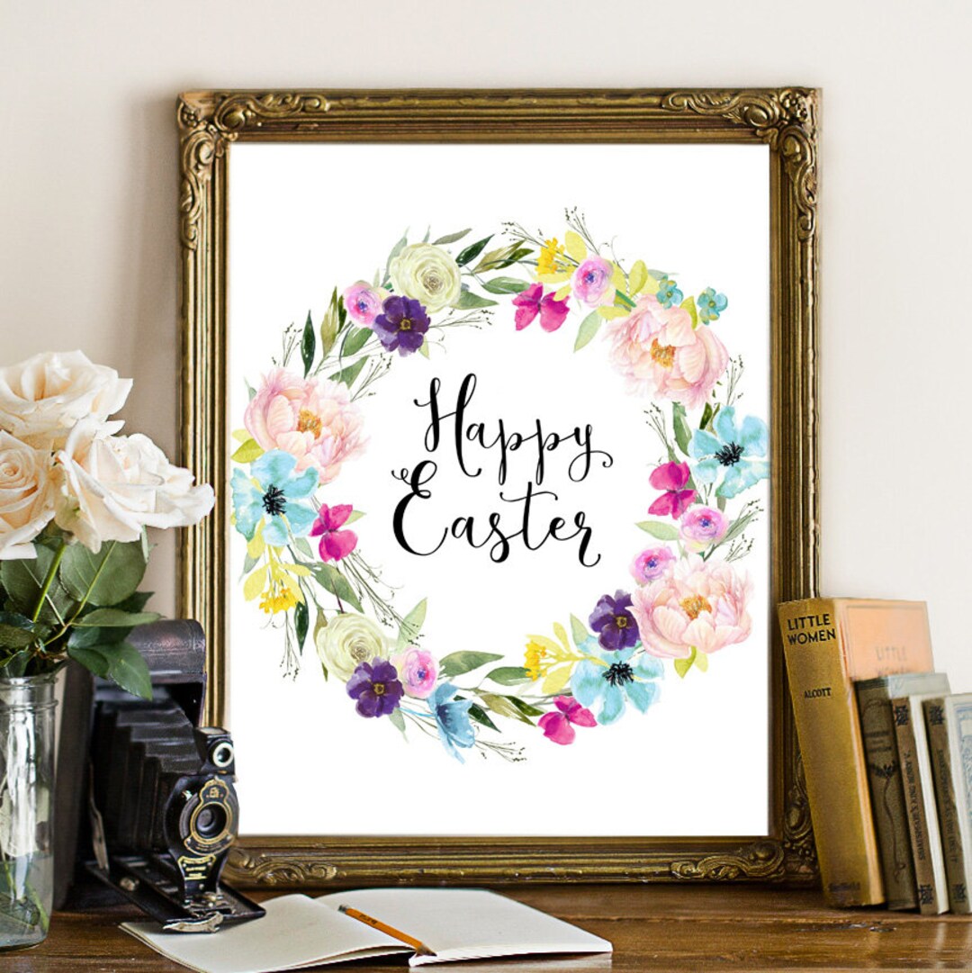 Happy Easter, Easter Print, Easter Printable, Easter Wall Art, Easter ...