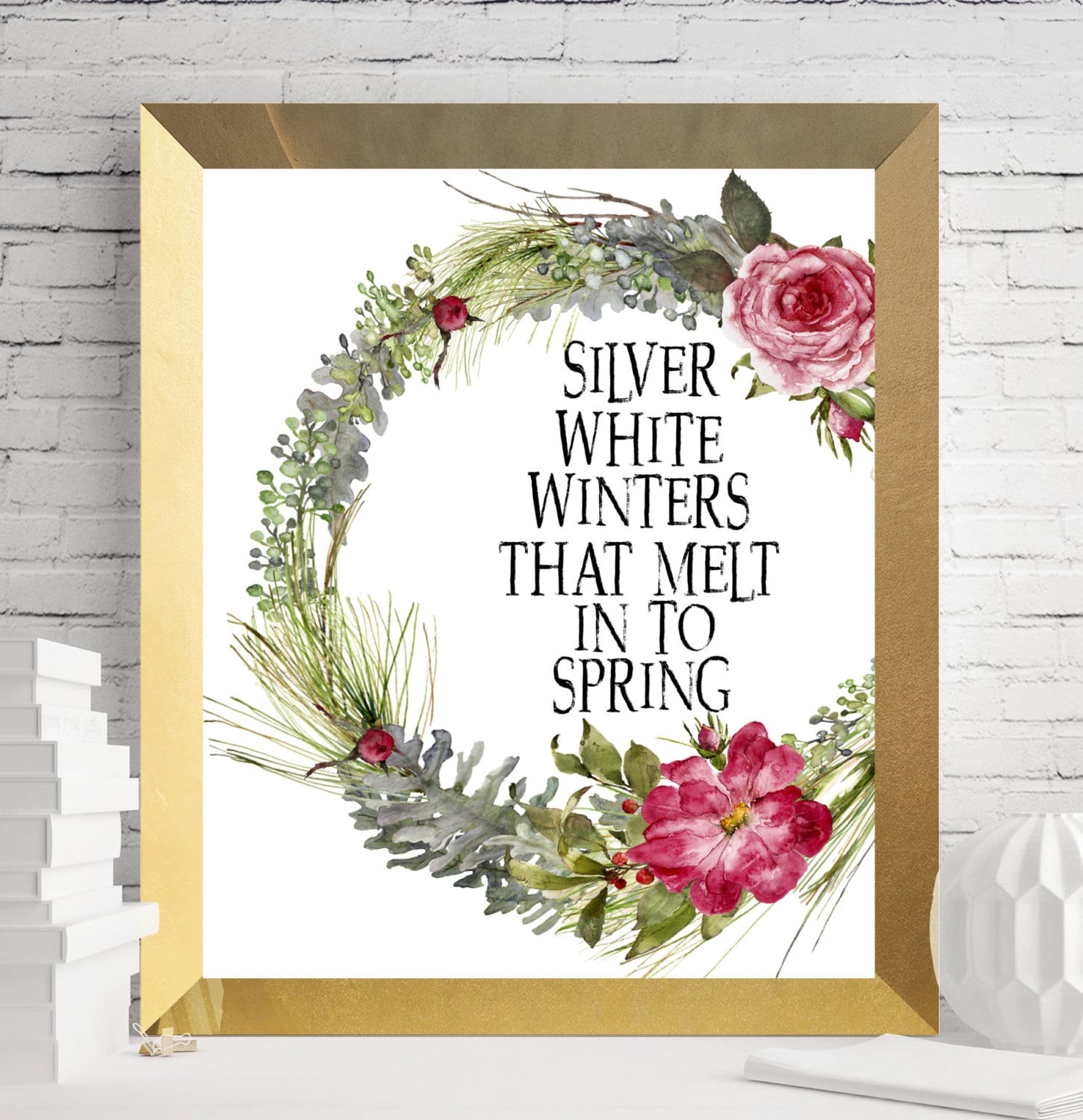 Spring Printable Silver White Winters That Melt Into Spring | Etsy
