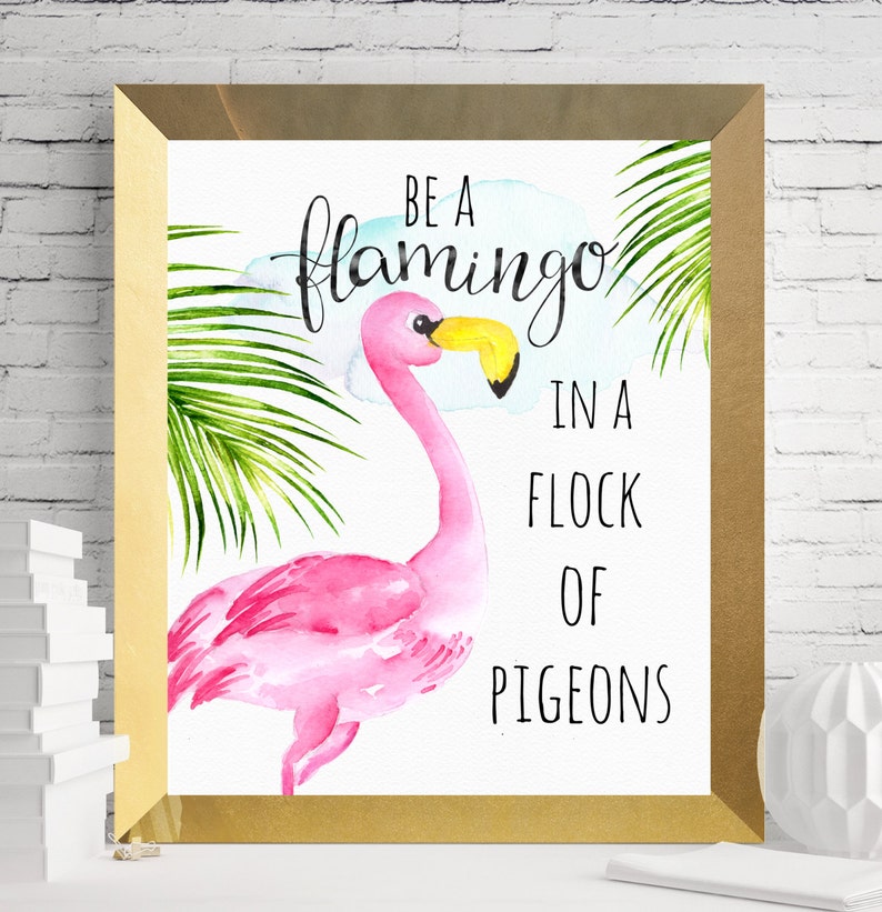 Flamingo Print Flamingo Printables Flamingo Printable Palm - Etsy