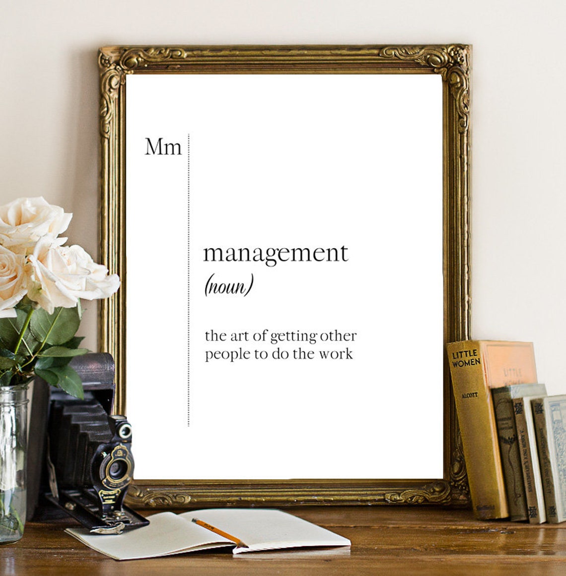 Management Definition Print Gift For Manager Coworker Boss | Etsy