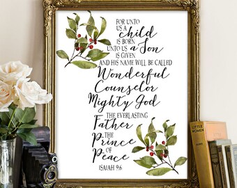 Isaiah 9 6 | Etsy