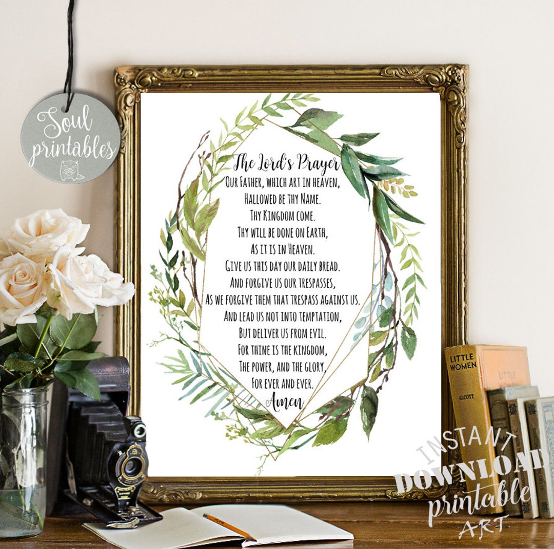 The Lord's Prayer Matthew 6:9-13 Bible Verse Printable - Etsy