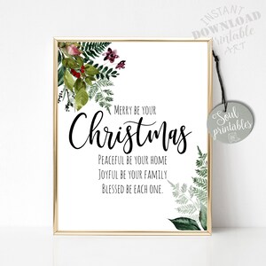 Christmas Printable Sign, Christmas Wreath Decor, Holiday Sign Decor ...