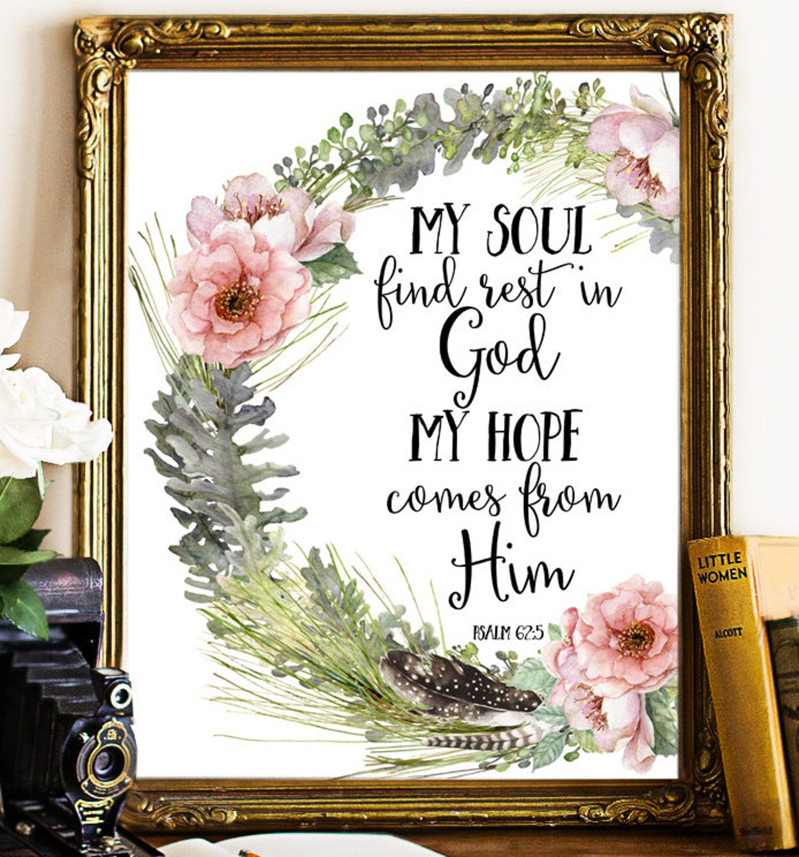 Bible Wall Art Psalm 62:5 My Soul Find Rest in God Print - Etsy Australia