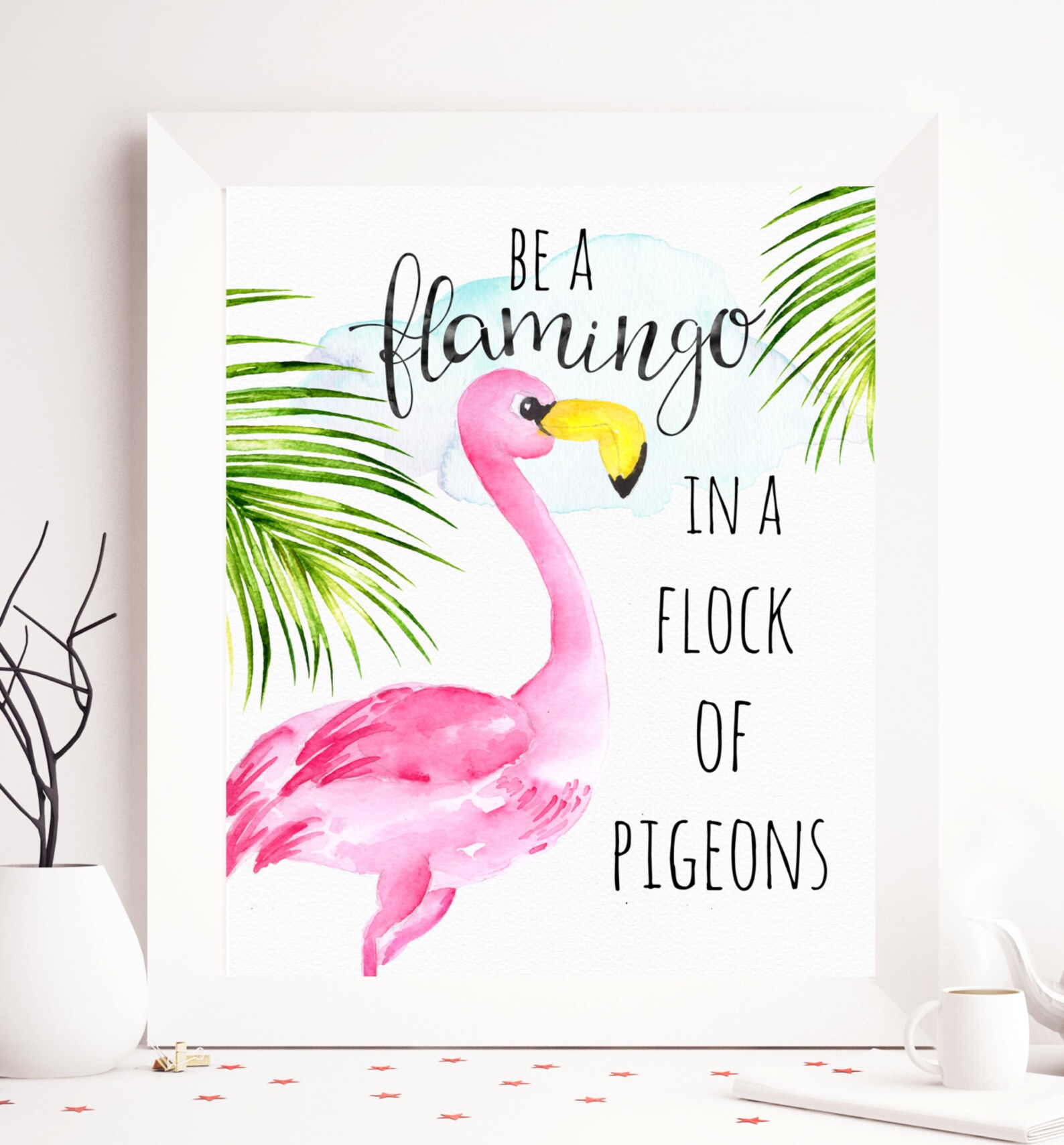 Flamingo Print Flamingo Printables Flamingo Printable Palm - Etsy