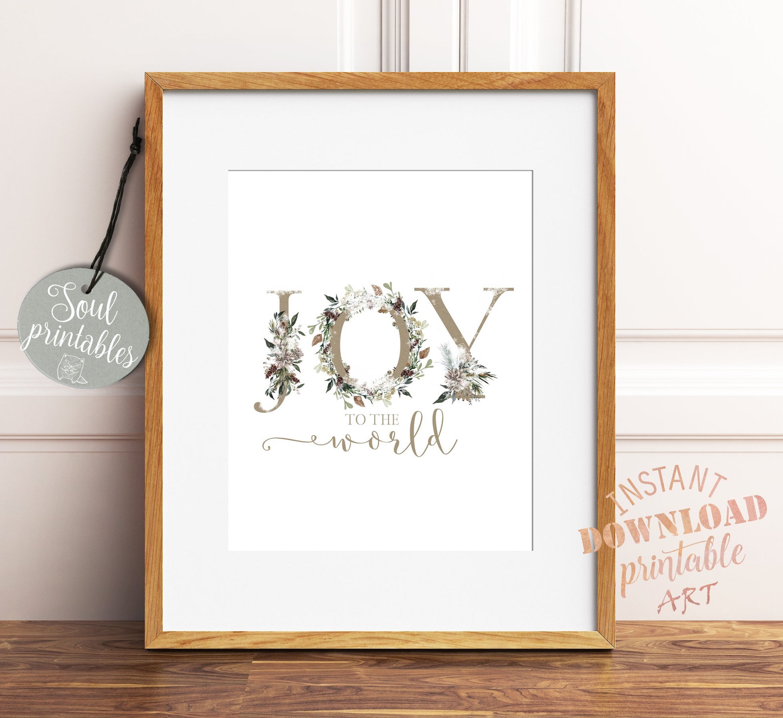 Christmas Printable Decor JOY Printable Christmas Sign - Etsy