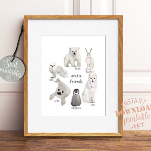 Baby Safari Animals & Arctic Animals for Nursery Animal Wall Art ...