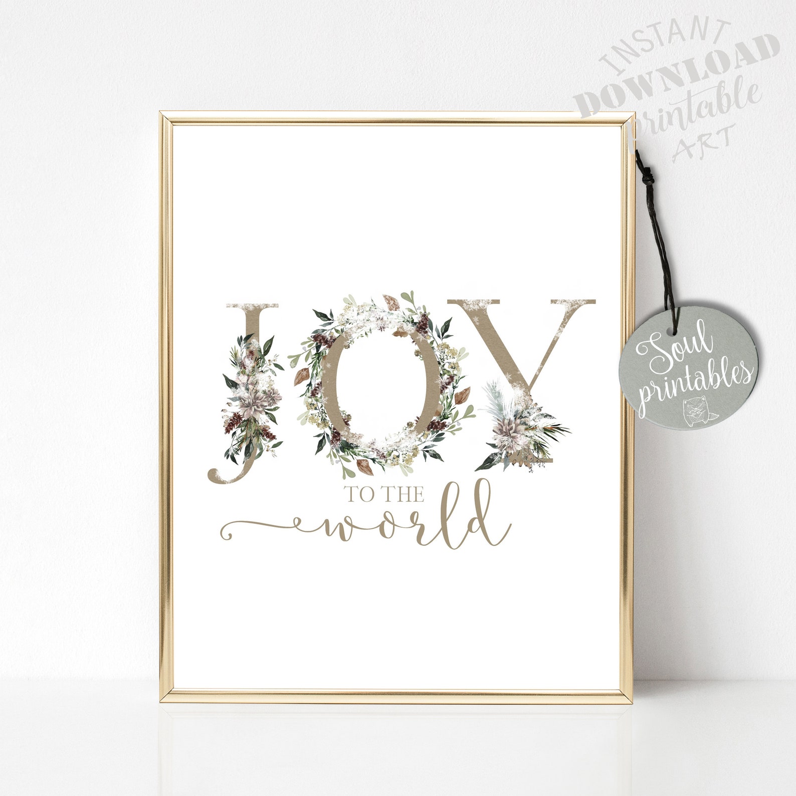 Christmas Printable Decor JOY Printable Christmas Sign - Etsy