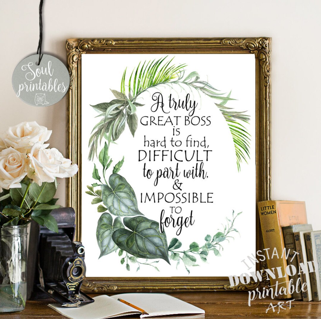 Boss Appreciation Gift Printable Boss Gift Gift for Your Boss Thank You ...