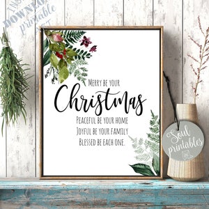 Christmas Printable Sign, Christmas Wreath Decor, Holiday Sign Decor ...