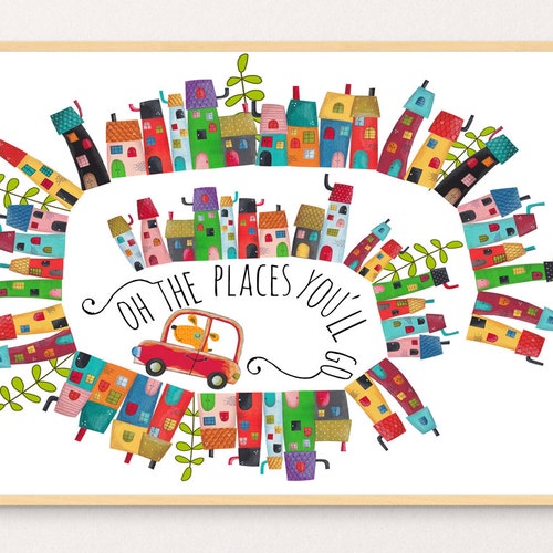 Nursery Wall Art Printable Oh the Places You'll Go - Etsy