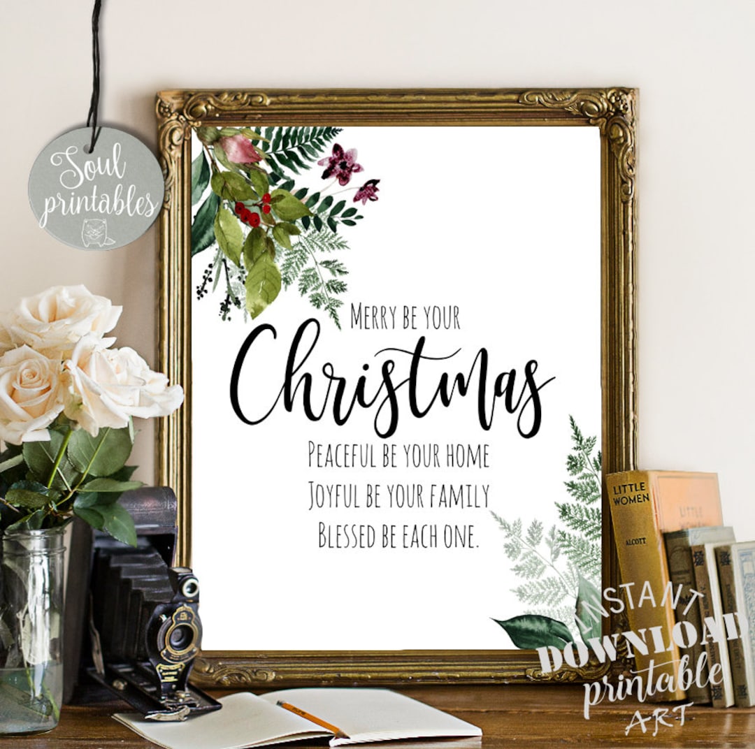 Christmas Printable Sign, Christmas Wreath Decor, Holiday Sign Decor ...