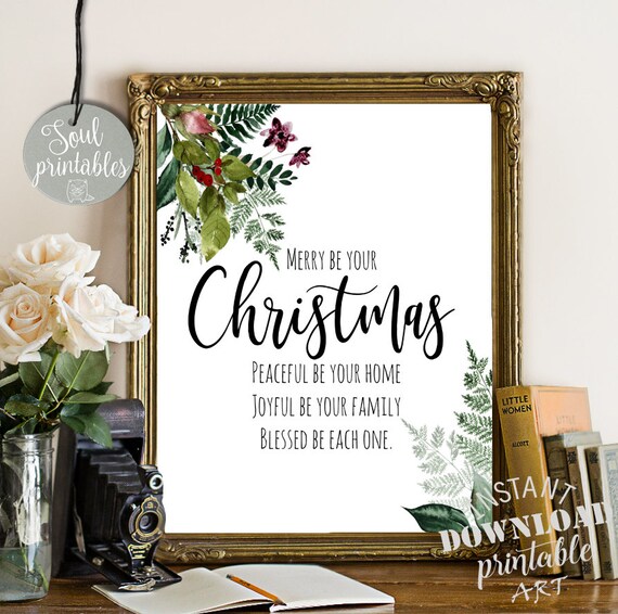Christmas Printable Sign Christmas Wreath Decor Holiday Sign | Etsy