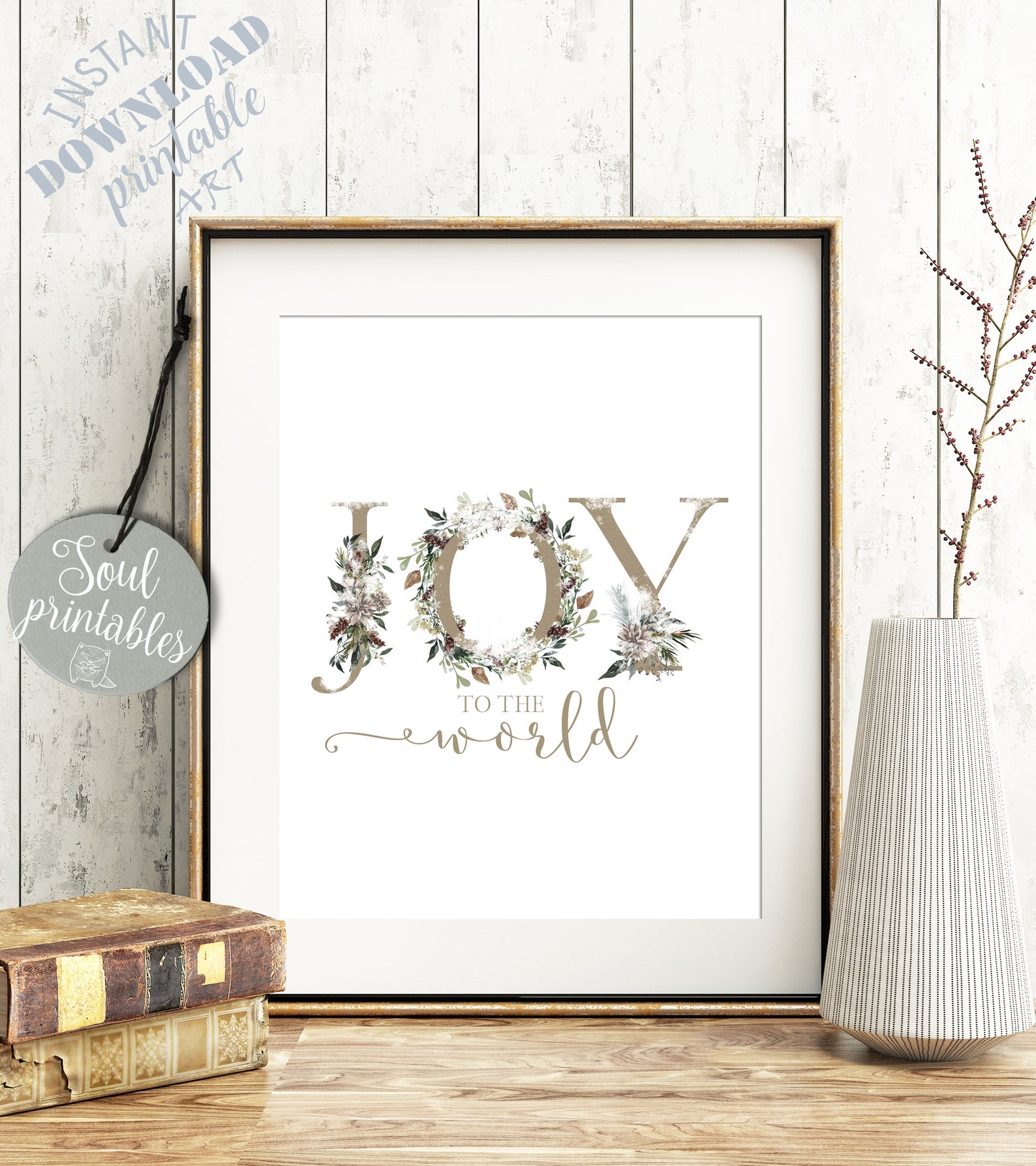 Christmas Printable Decor JOY Printable Christmas Sign - Etsy