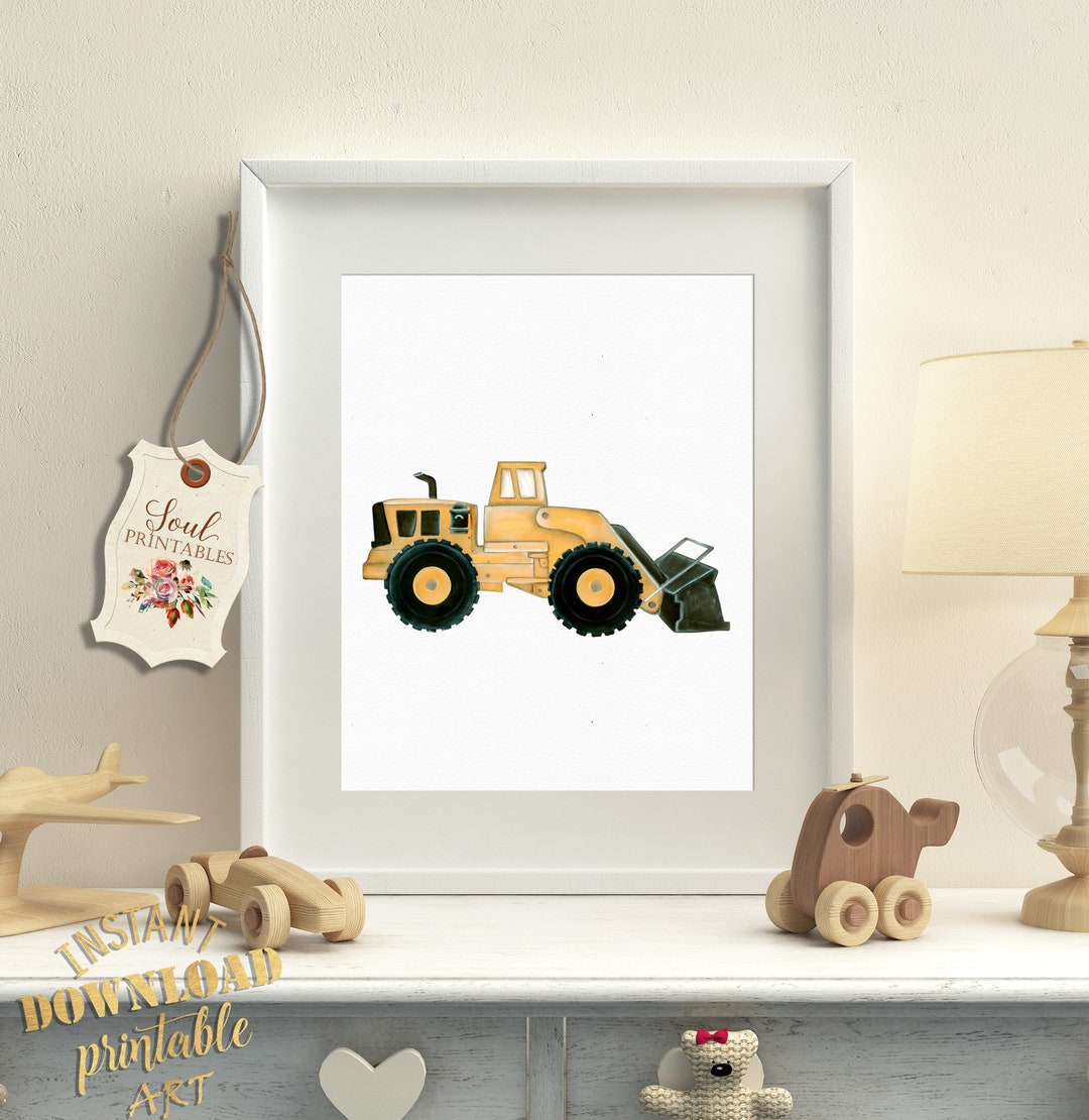 Yellow Bulldozer Wall Decor Construction Yellow Bulldozer - Etsy