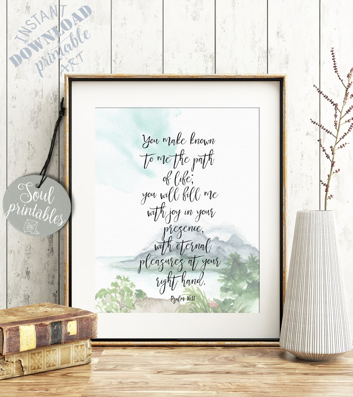 Bible Verse Wall Art Psalm 16:11 Scripture Wall Art You - Etsy