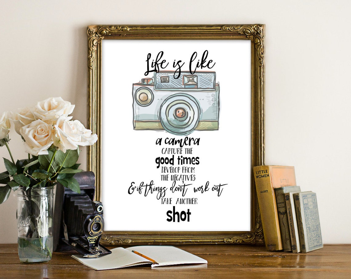 Life is Like a Camera Printable Camera Art Print | Etsy