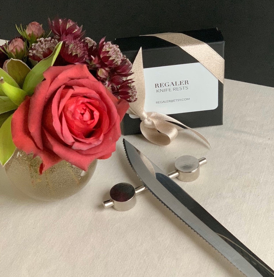 Carving Knife Rest Silver Plated Modern Set of Two - Etsy