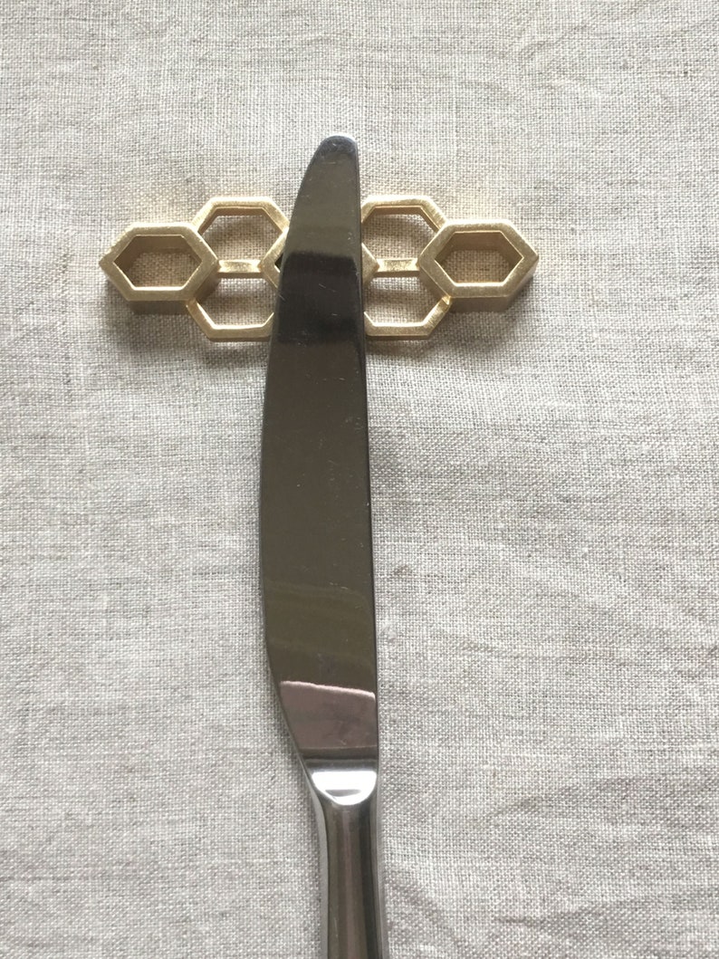 Honeycomb Gold Knife Rests. - Etsy
