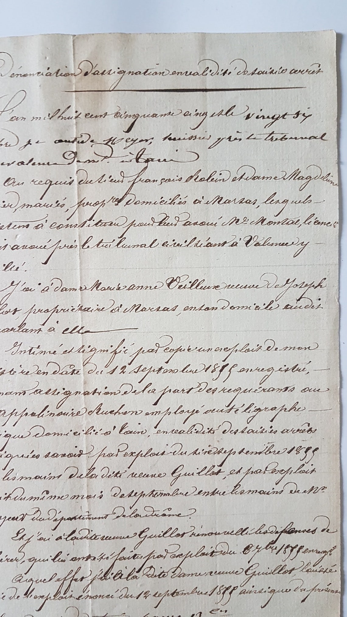 Antique Vintage Handwritten Document Xixth Century 1855 - Etsy