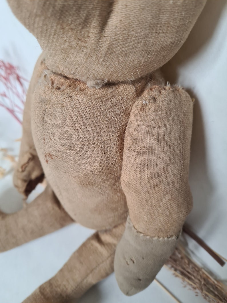 Vintage Teddy Bear Old 1900 Handmade Toy Era Stuffing Straw - Etsy