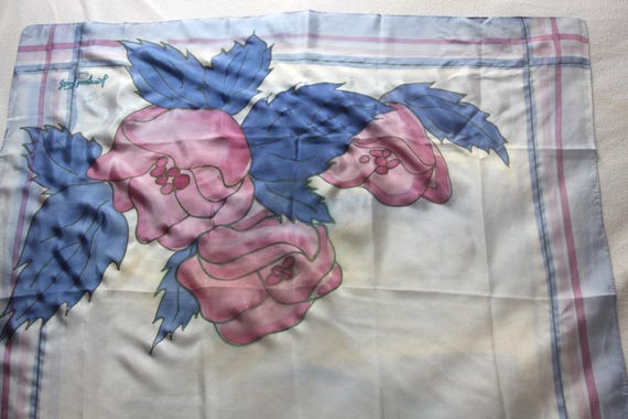 Vintage scarf Jacques Fath France hand painted silk s… - Gem