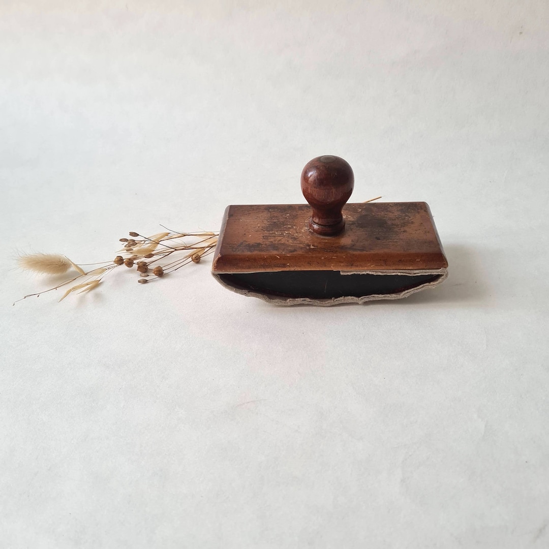 Vintage Toggle Stamp/ink Blotter Accessory Stationery/wood Red Felt ...