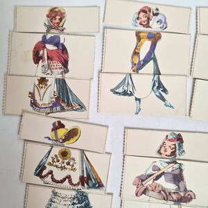 Vintage jeu puzzle personnage costumes époque antique ancien 3 parties ...