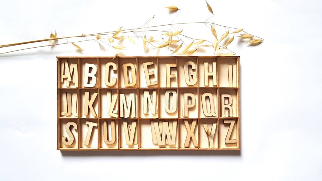 Vintage Natural Wood Letters/set of 78/alphabet Locker/accessory ...