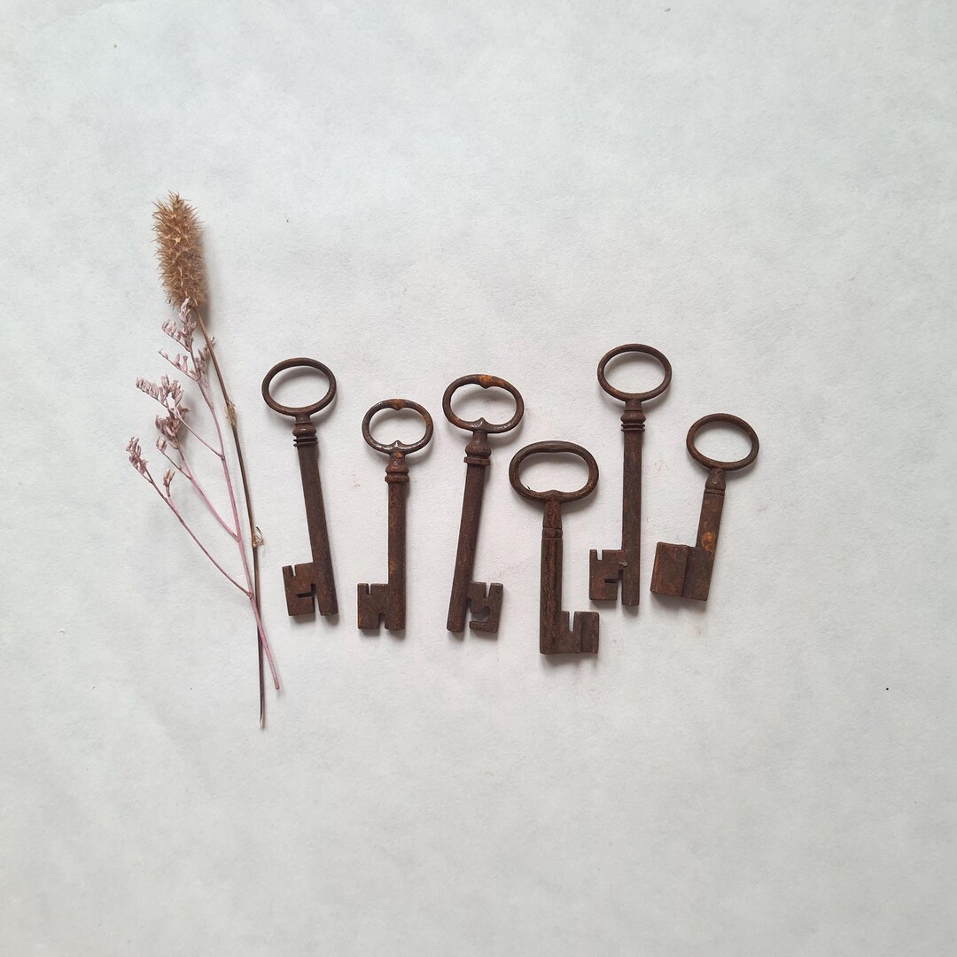 Vintage Wrought Iron Key/antique Skeleton Lock/19th Century 1800/rustic ...