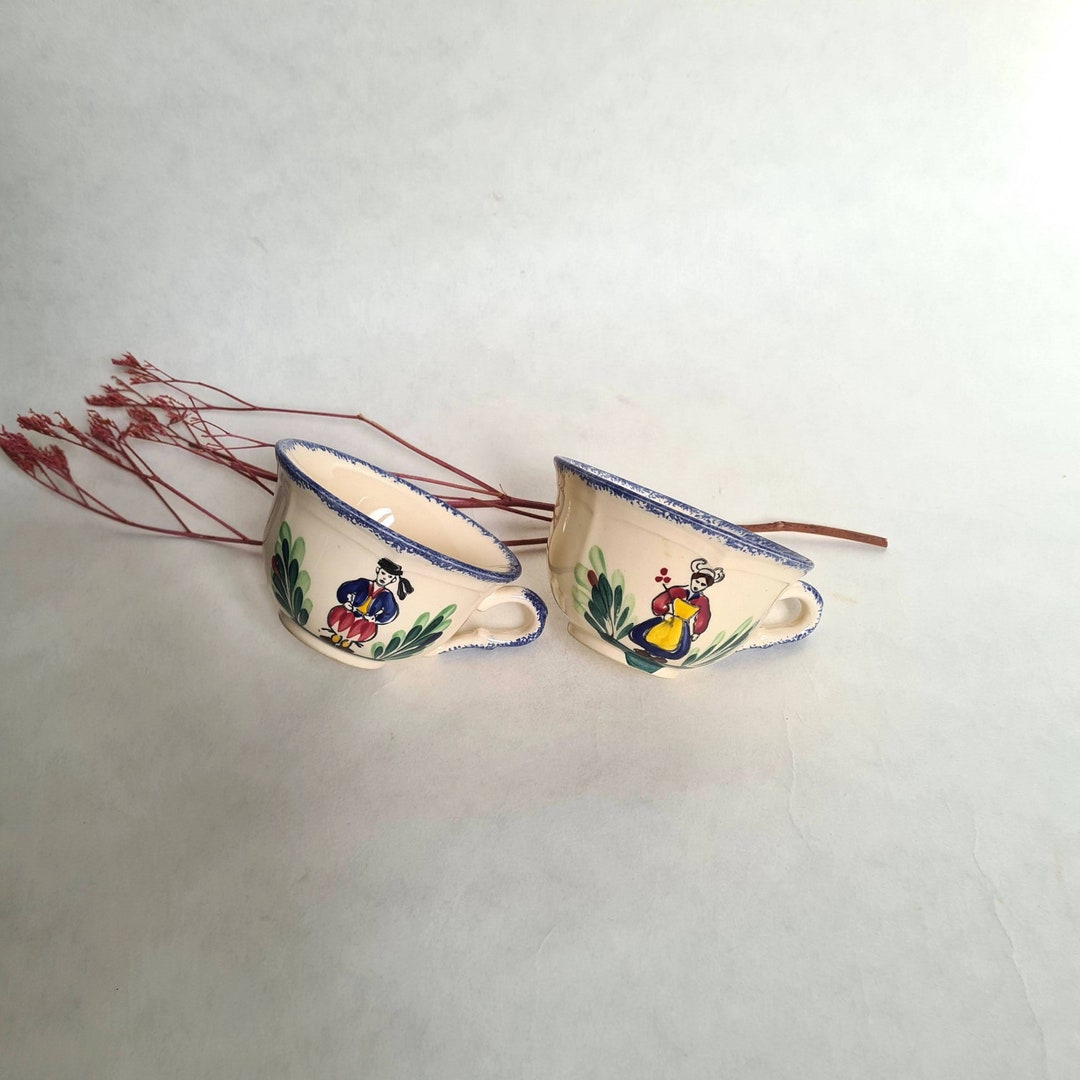 Vintage Faience Cup From Pornic Brittany France/artisanal Handmade ...