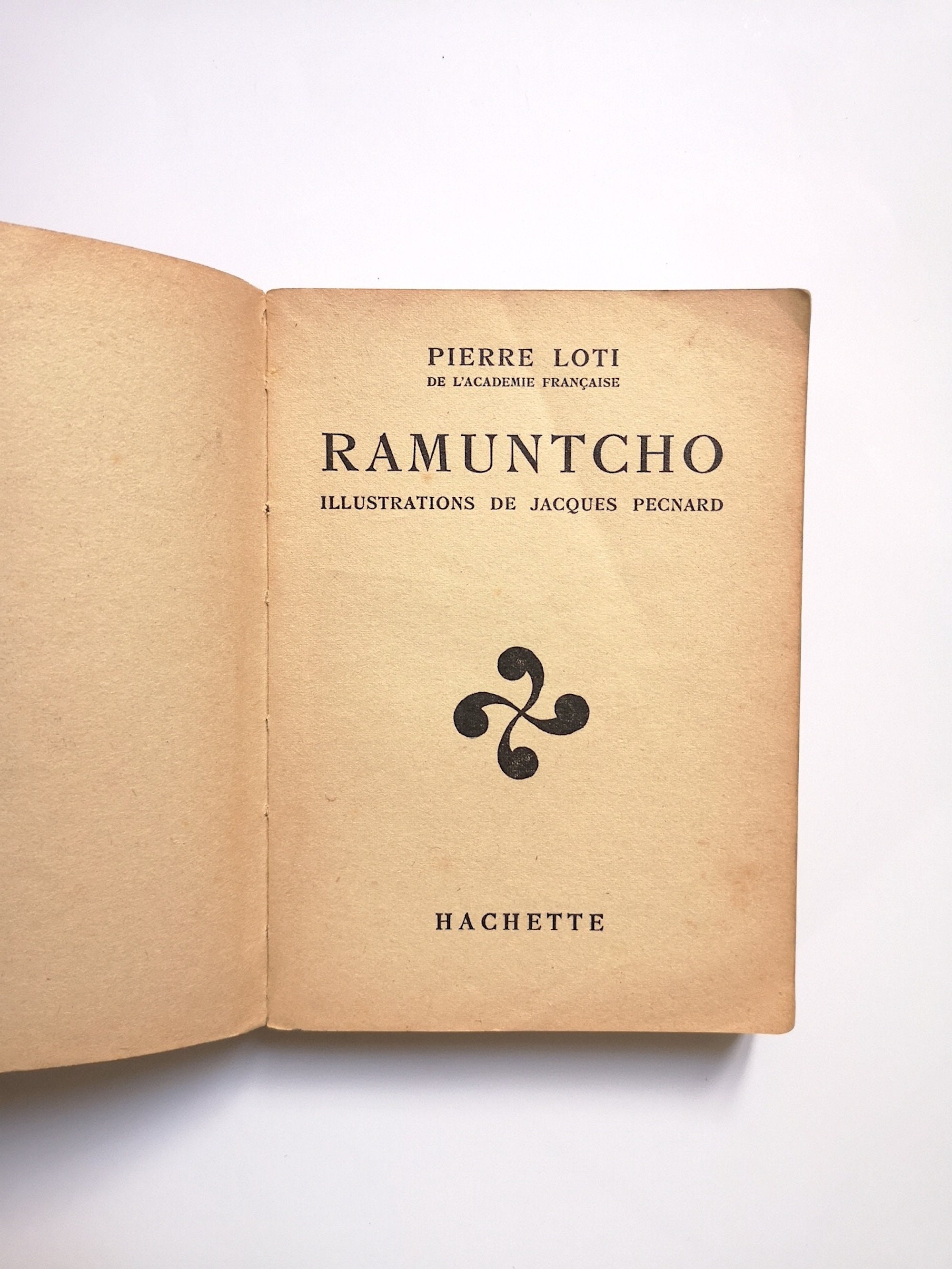 Old Book Pierre Loti Ramuntcho Hachette France French Basque - Etsy UK