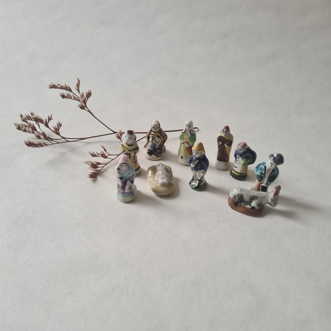 Vintage Hand-painted Porcelain Fèves/set of 10 Collection/france ...
