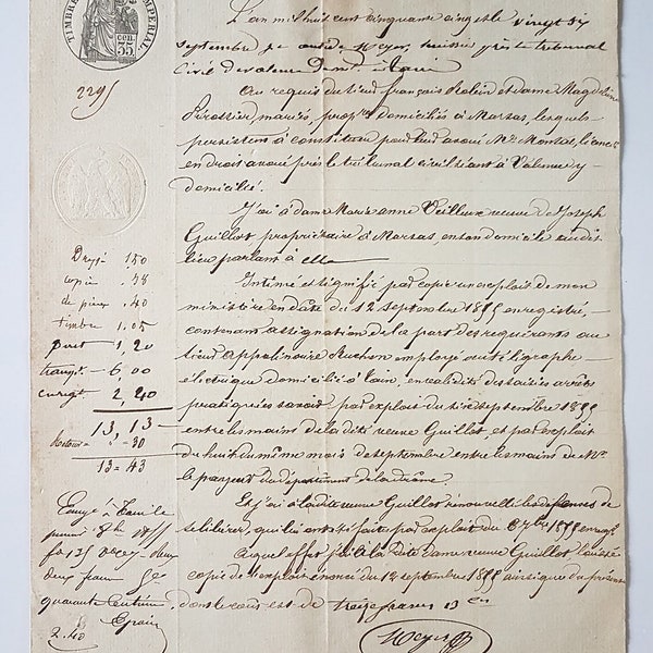 Antique French Document - Etsy