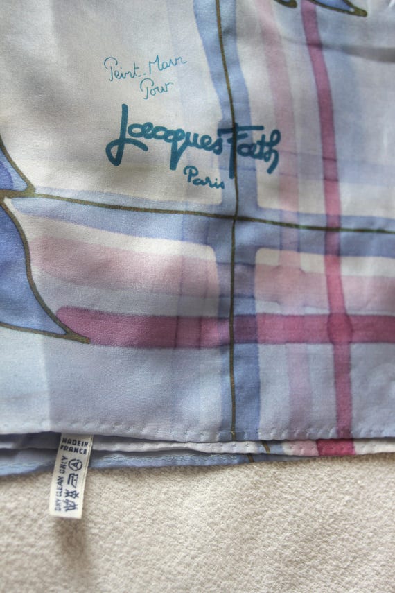 Vintage scarf Jacques Fath France hand painted silk s… - Gem