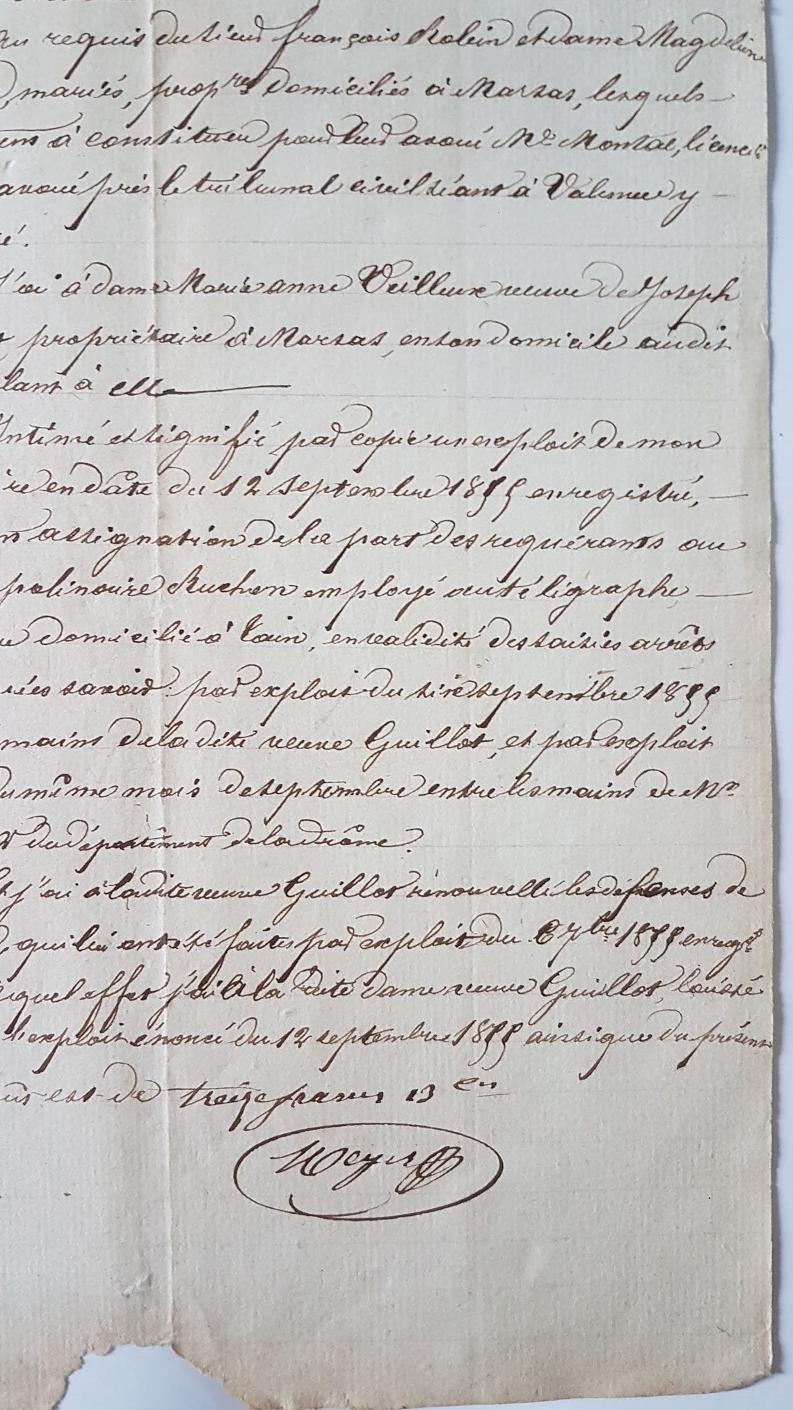 Antique Vintage Handwritten Document Xixth Century 1855 Historical ...