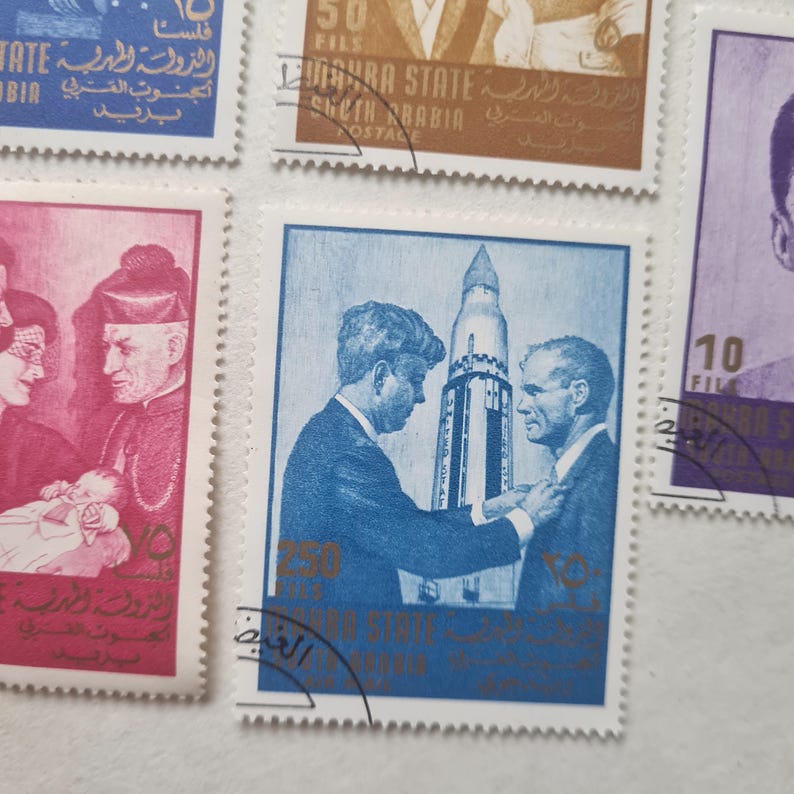 Vintage Stamps/john F. Kennedy Jfk/south Arabia/lot Set/postal Stamps ...