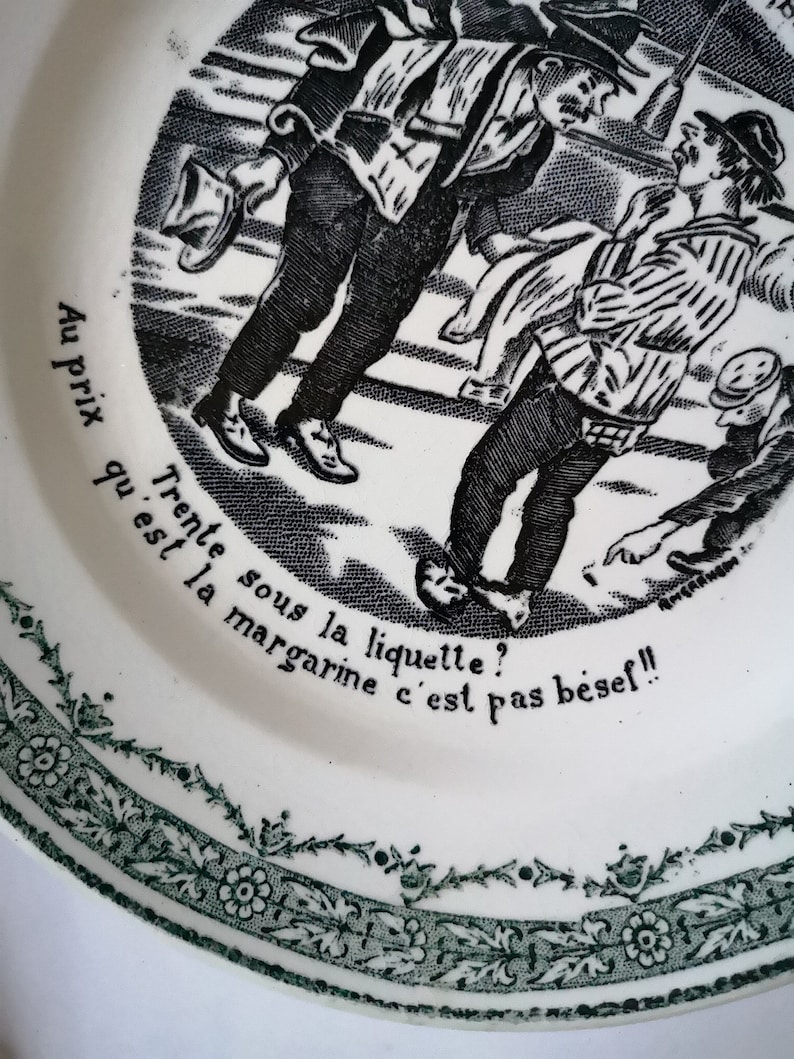 Vintage Talking Plate Collection Porcelain Seller of Illustrated Habit ...