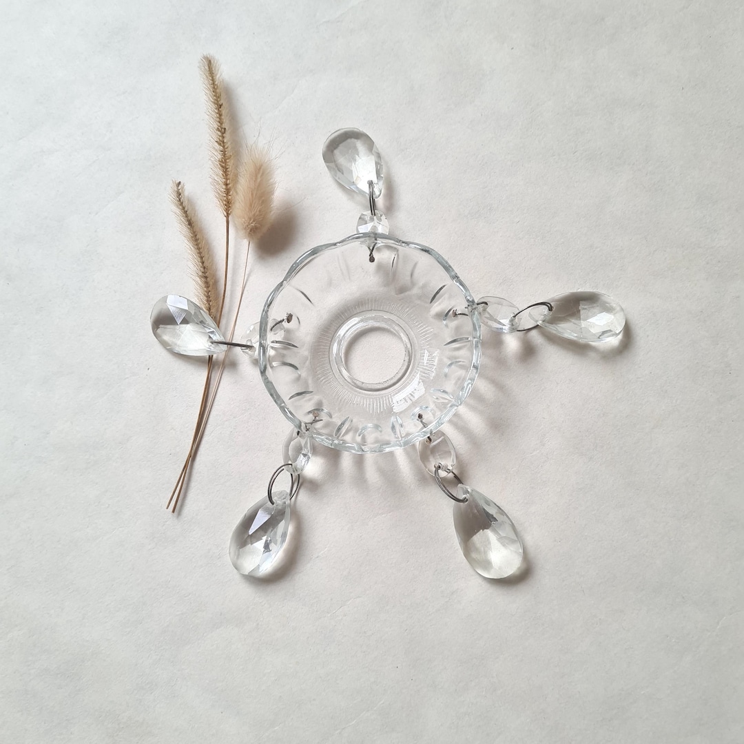 Vintage Crystal Bobeche/chandelier Candelabra/teardrop/accessory Supply ...