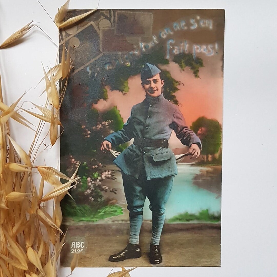 Vintage Postcard War Soldier Colorized Old Mail Letter - Etsy