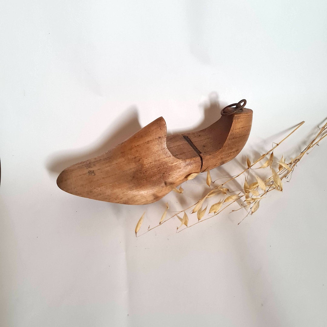 Vintage Shoe Tree Wood Cobbler Shape Foot Old Collection Leather ...