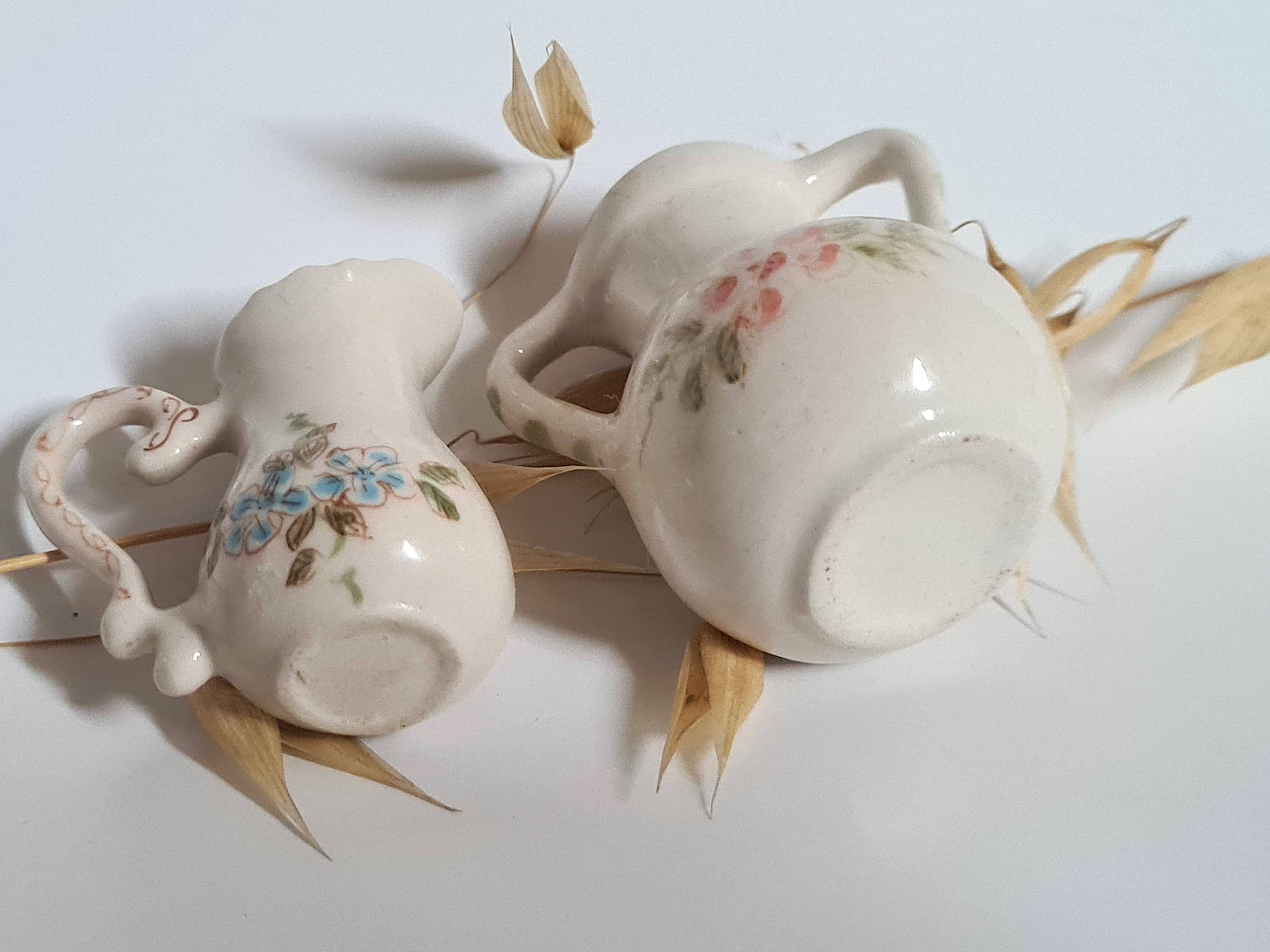 Vintage Porcelain Miniature Jug Pitcher Pot Scale Model Doll Accessory ...