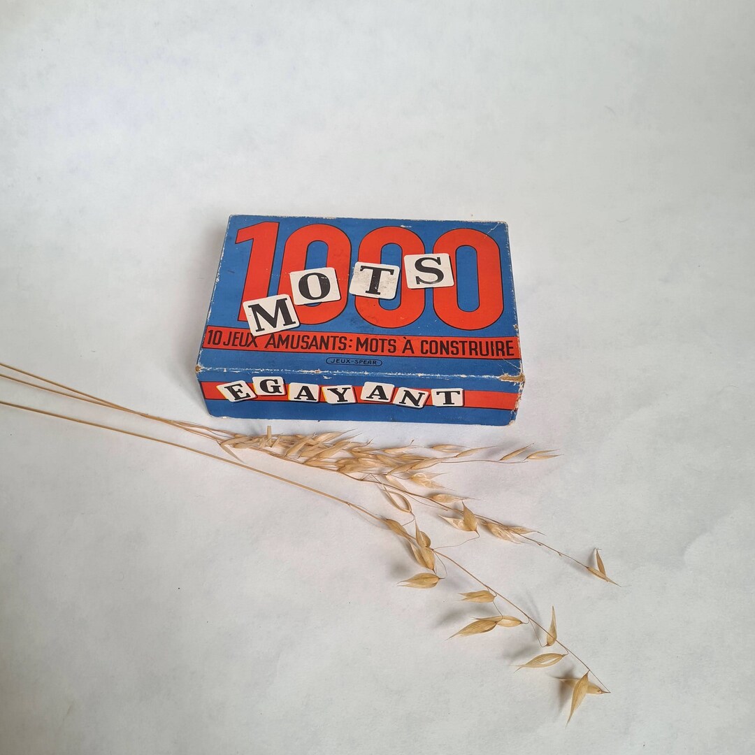 Vintage Board Game 1000 Words to Train Ancient Toy 10 Fun Games French ...