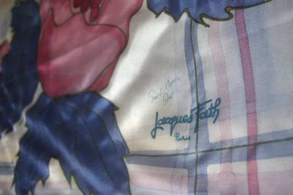 Vintage scarf Jacques Fath France hand painted silk s… - Gem