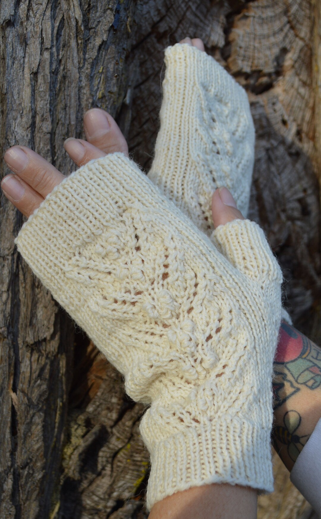Wool Fingerless Gloves, Texting Mittens, Hand Knit - Etsy
