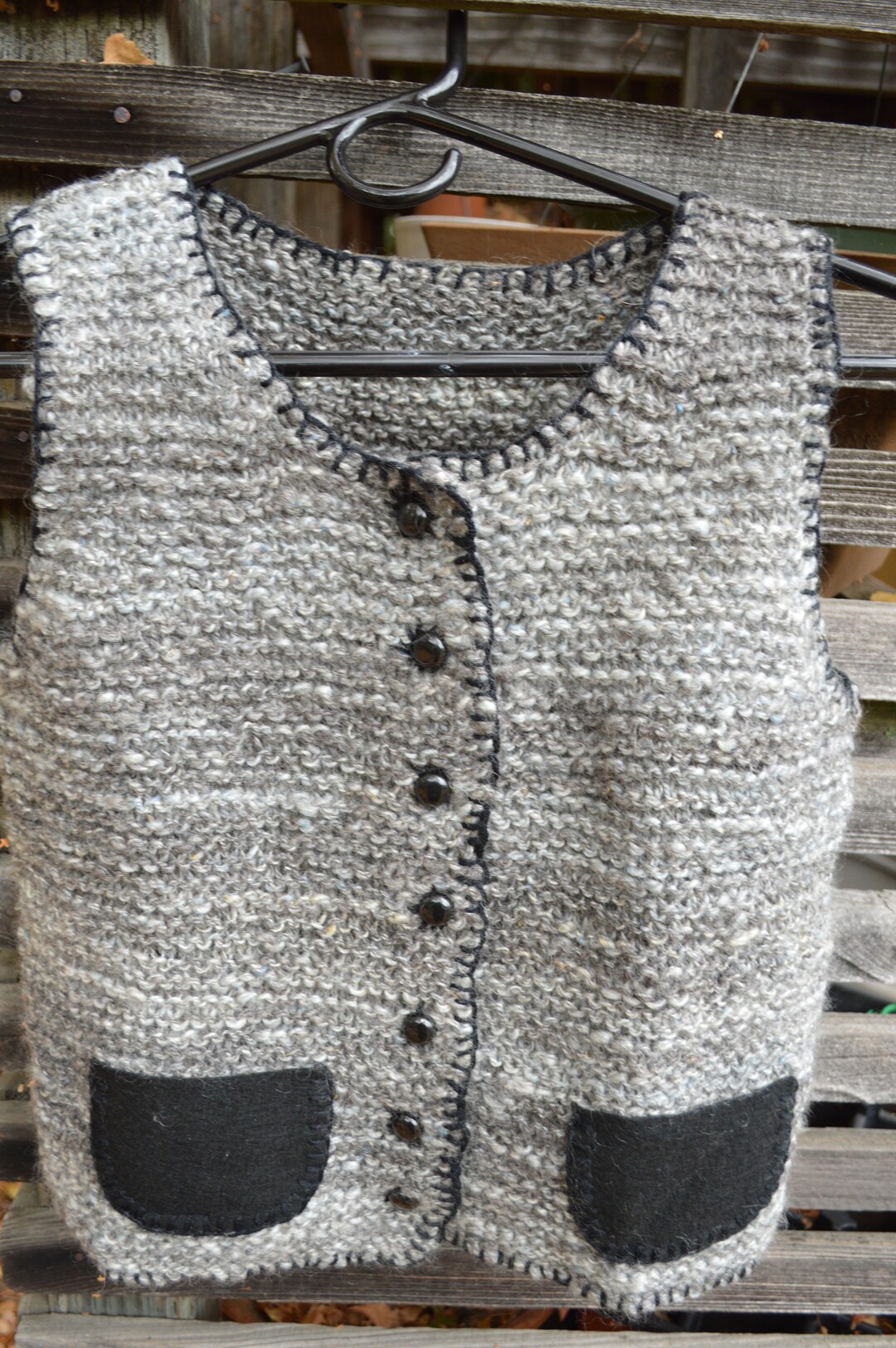 Handspun and Hand Knit Vest - Etsy