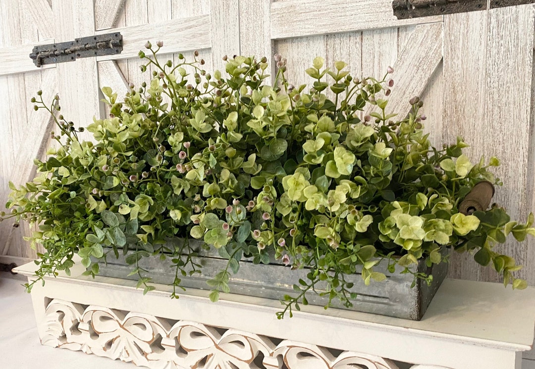Farmhouse Kitchen Eucalyptus Large Greenery Tray Arrangement-country ...