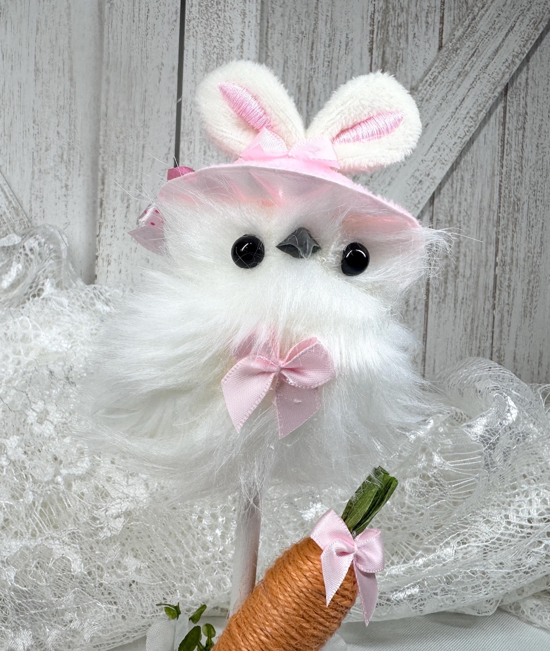 Spring Baby Bunny Owl: Easter Wooden Decor, 10" Tall - Etsy