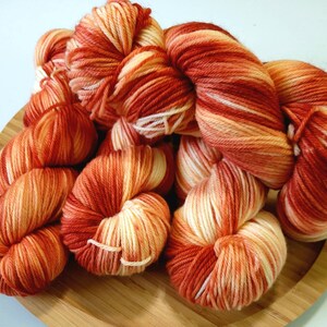 Pumpkin Guts- 100% Superwash / Hand Painted / DK Weight / Hand Dyed ...